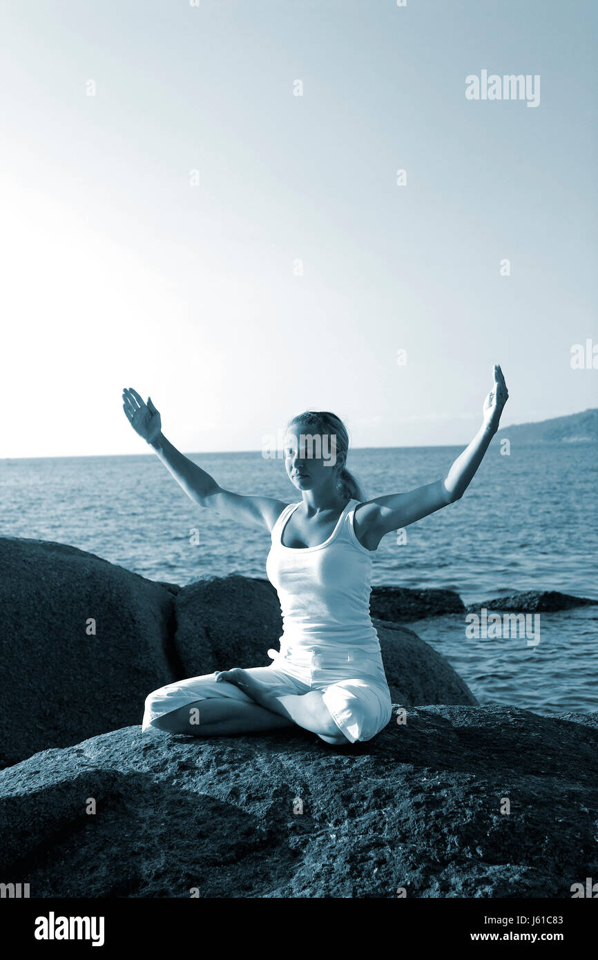 woman far east relaxation yoga facilitate ease resting relax recover relaxing Stock Photo - Alamy