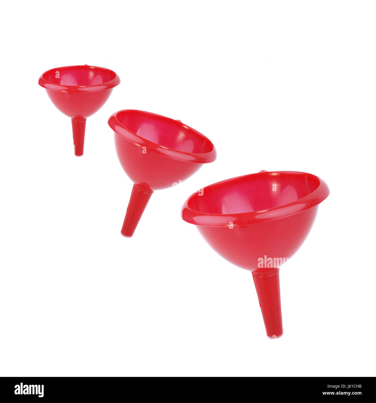 isolated optional household three plastic synthetic material funnel pvc ...