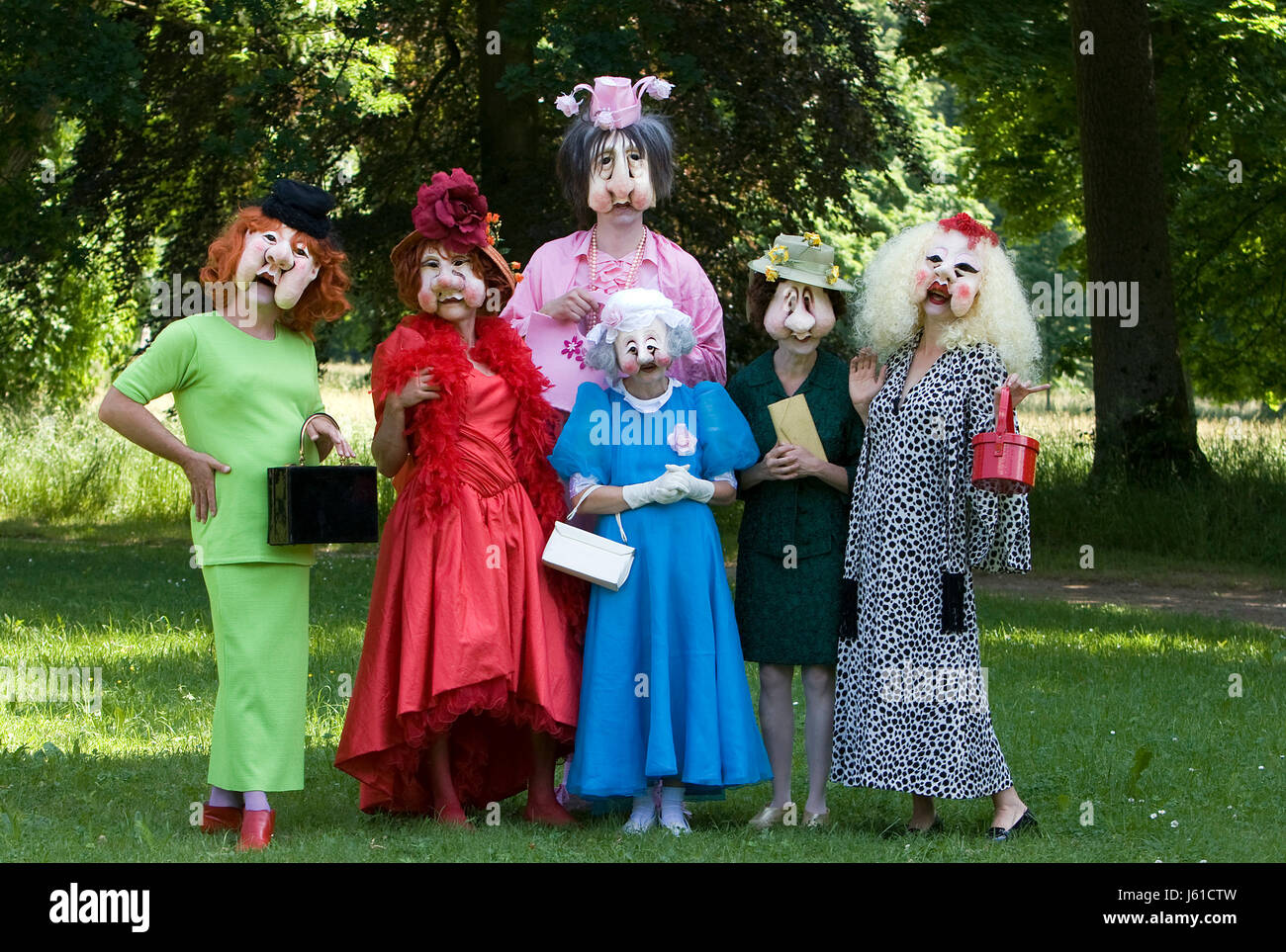 park witty masks costumes revetment viennese woman women park coloured ...