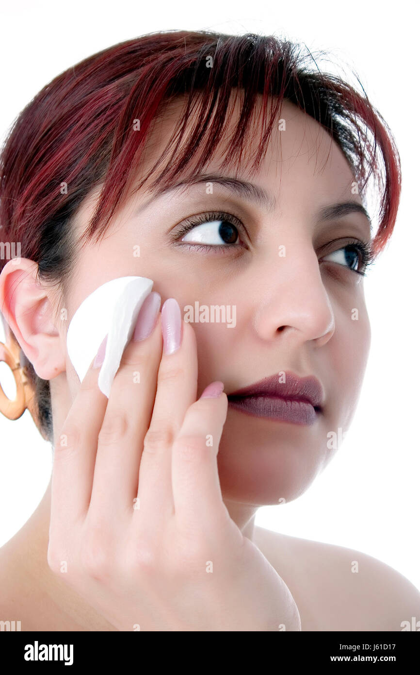 woman face purify cosmetics beauty care make delete eliminate terminate ...