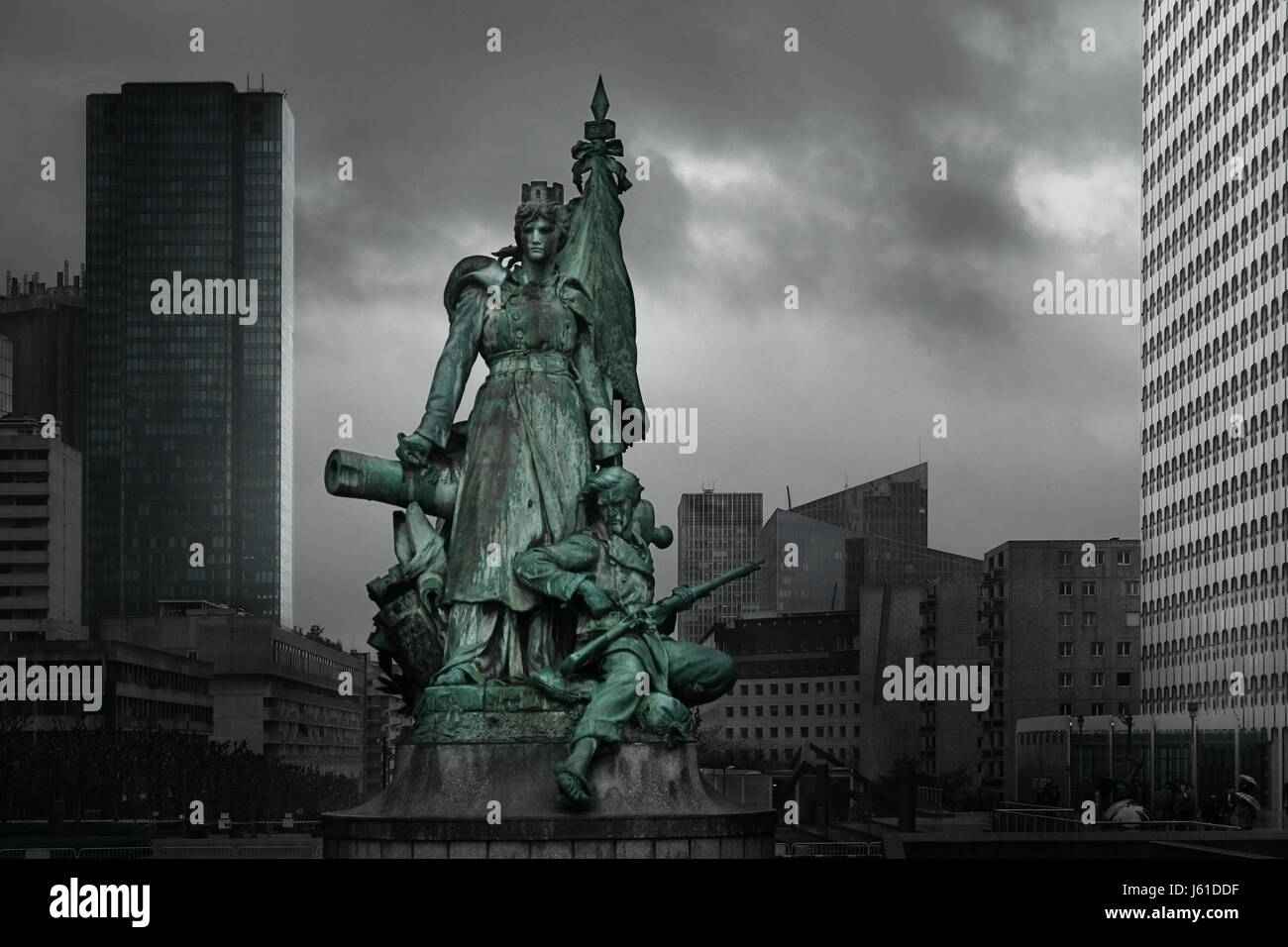la defense statue Stock Photo - Alamy