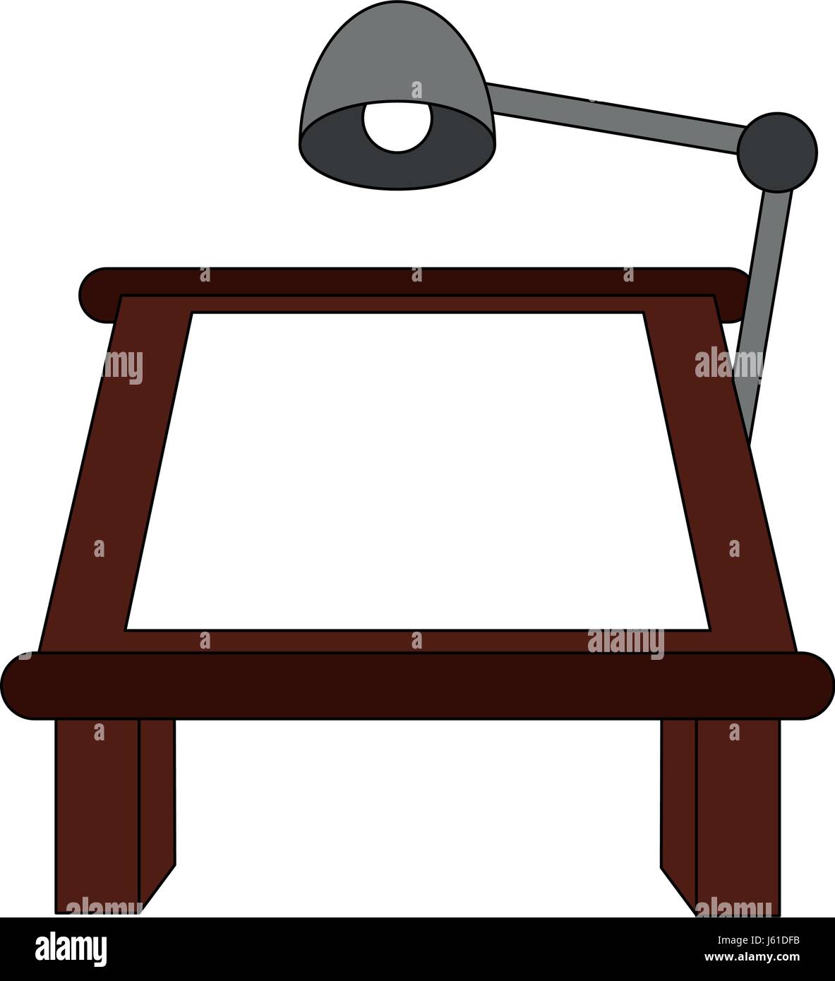 color image cartoon drawing table with lamp Stock Vector Image & Art ...