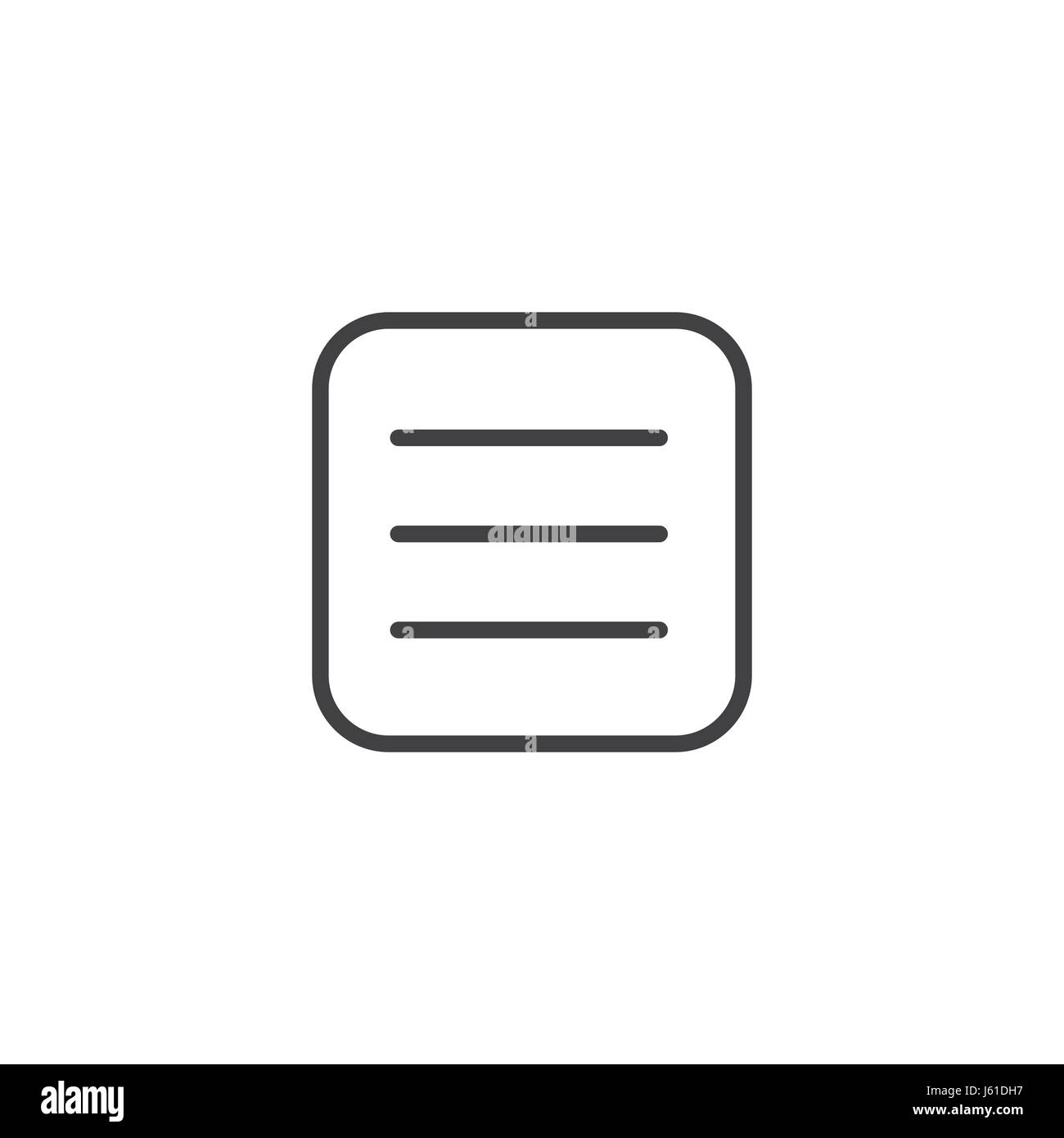 Flat Menu Icon Illustration for Website Navigation Stock Vector Image ...