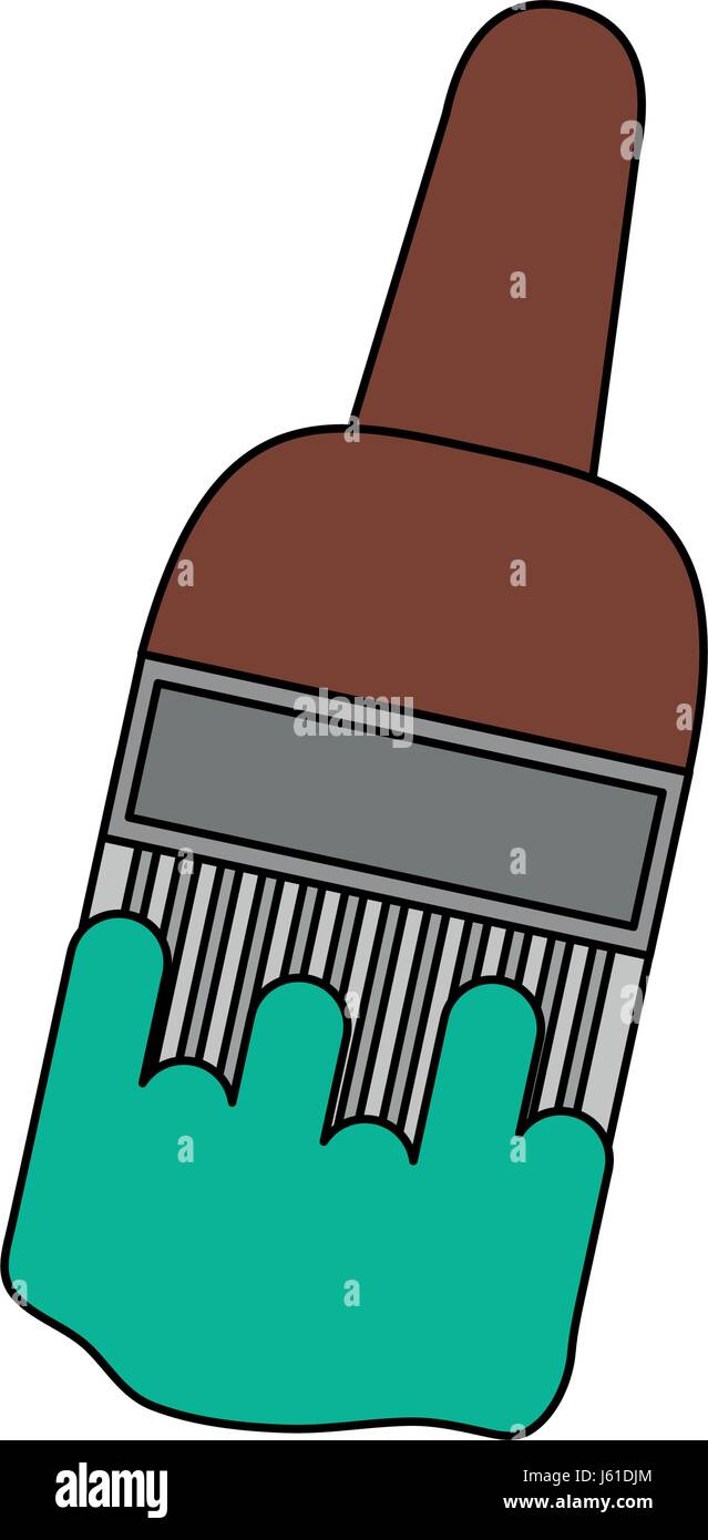 color image cartoon paintbrush with color green paint Stock Vector ...