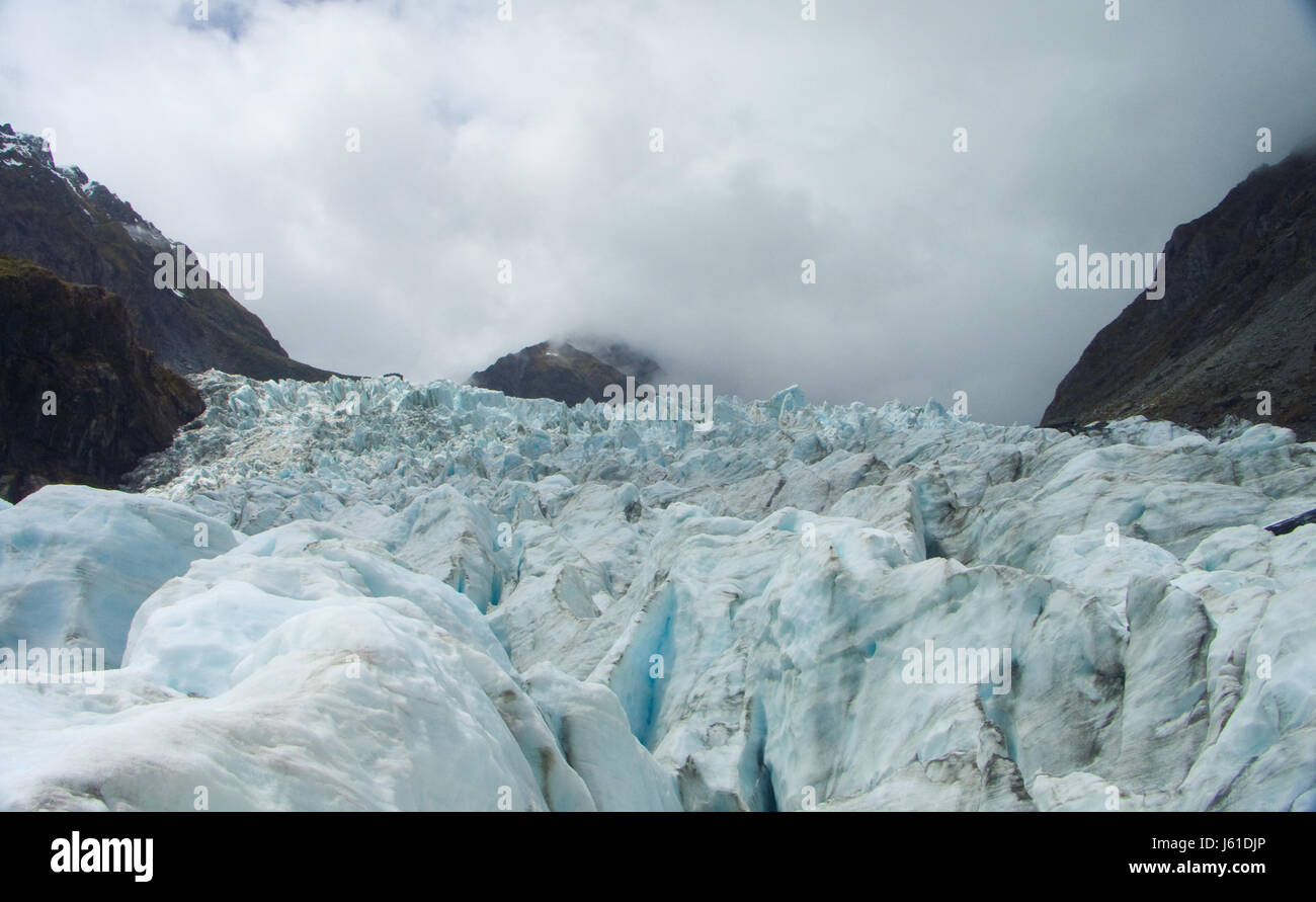 mountains cold new glacier zealand blue danger walk go going walking ...