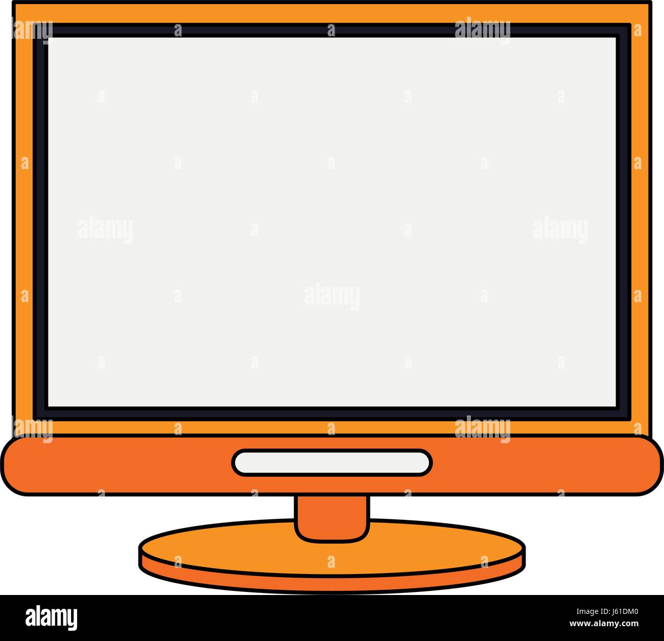 color image cartoon front view computer display with base Stock Vector ...