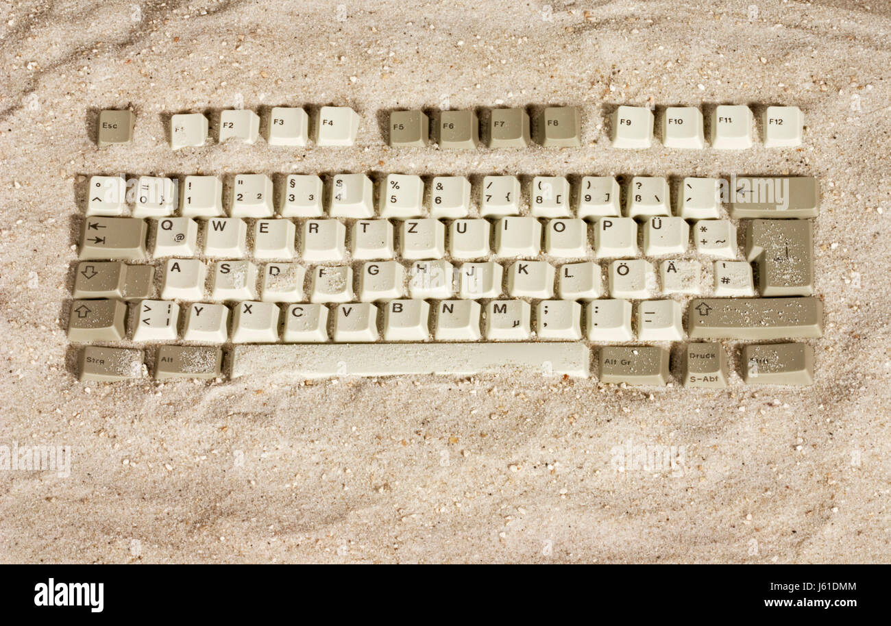 keyboard in the sand Stock Photo - Alamy