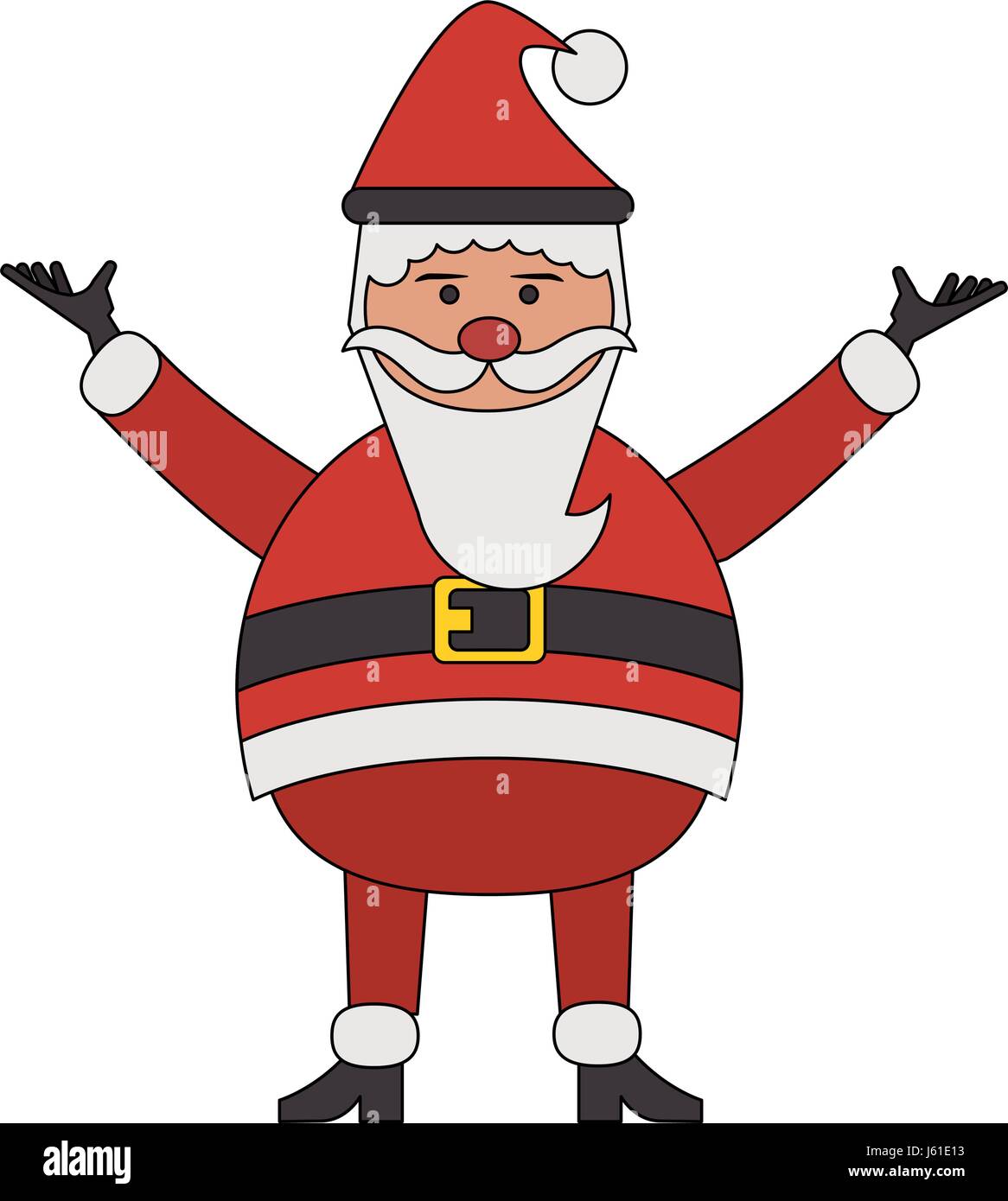 color image cartoon full body fat santa claus modern with long beard ...