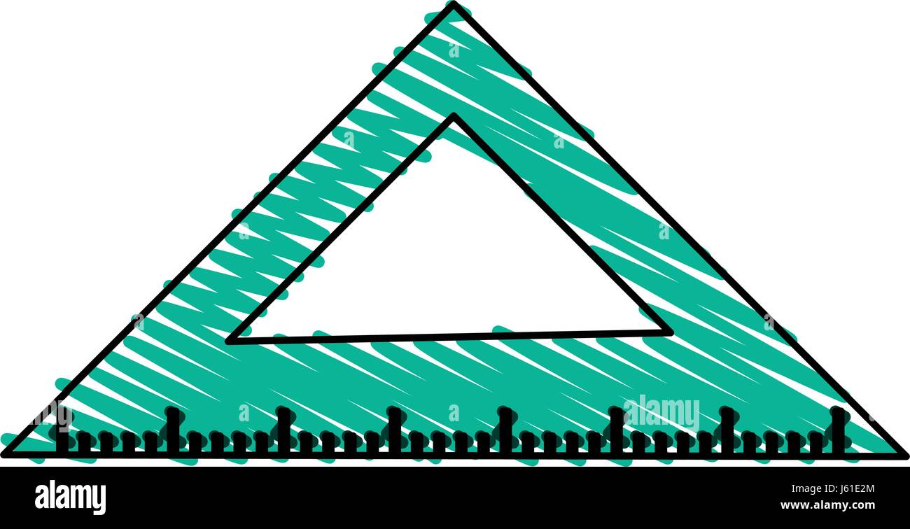 color crayon stripe cartoon green ruler squad for school Stock Vector ...