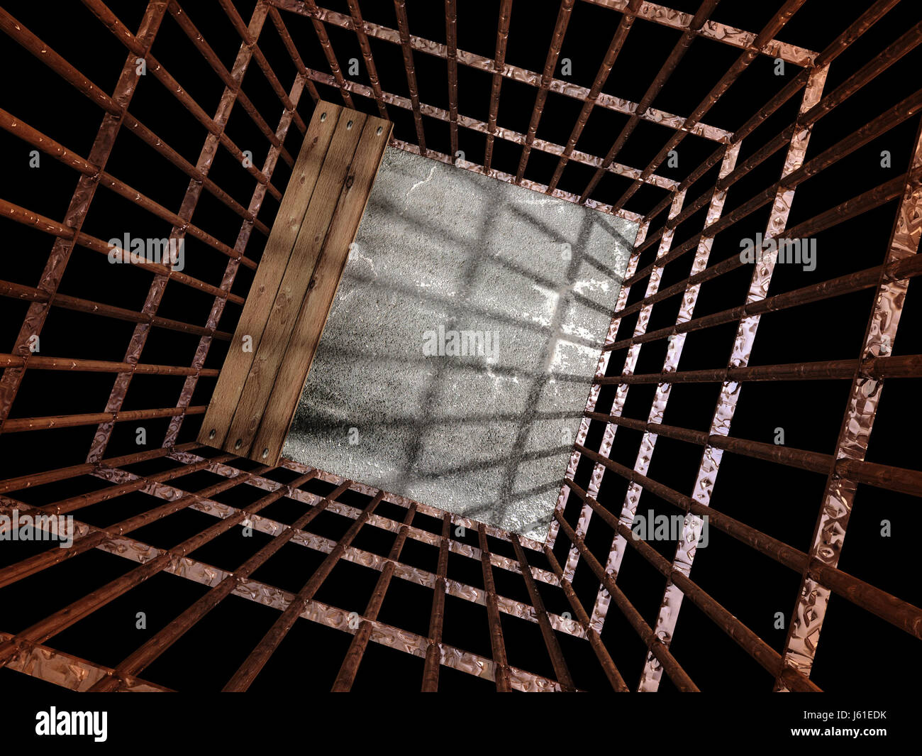 brig jail rusty sadness cage bar barricade prison block punish window ...