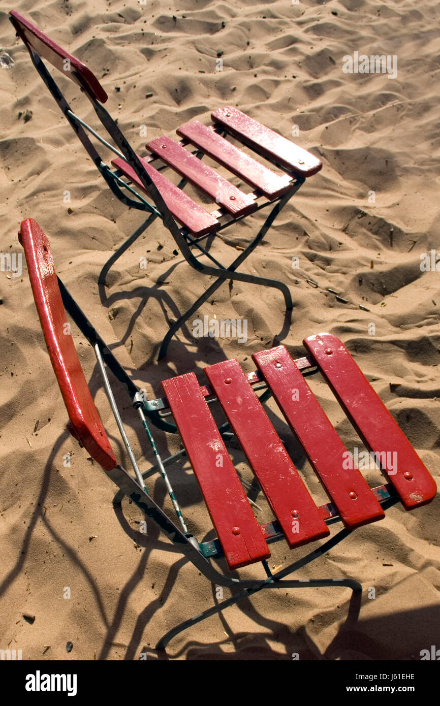 beach seaside the beach seashore summer summerly chair red holiday ...