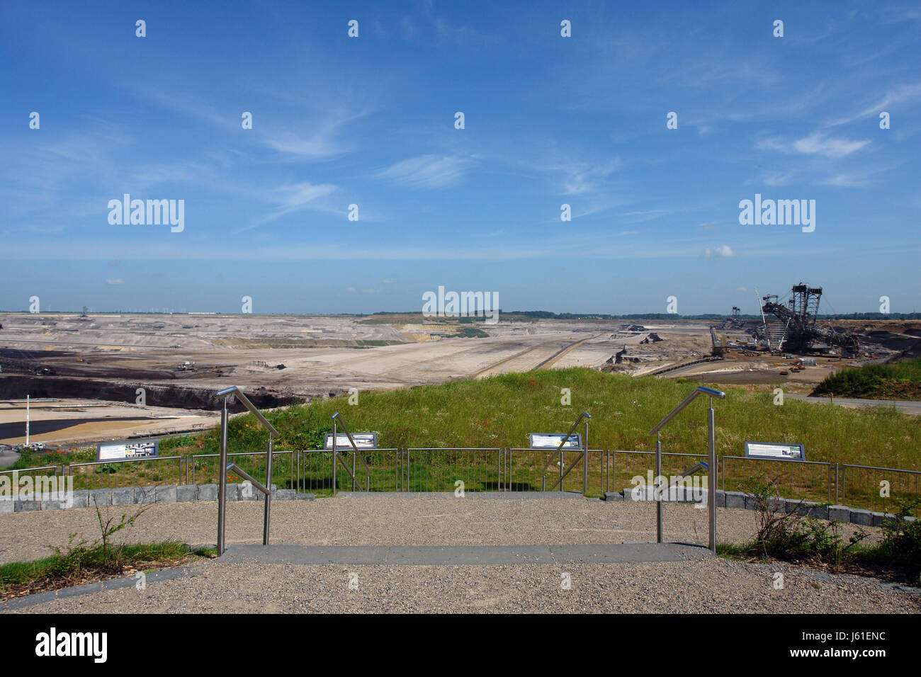 look-out railing surface mining lignite information board layer cloud ...