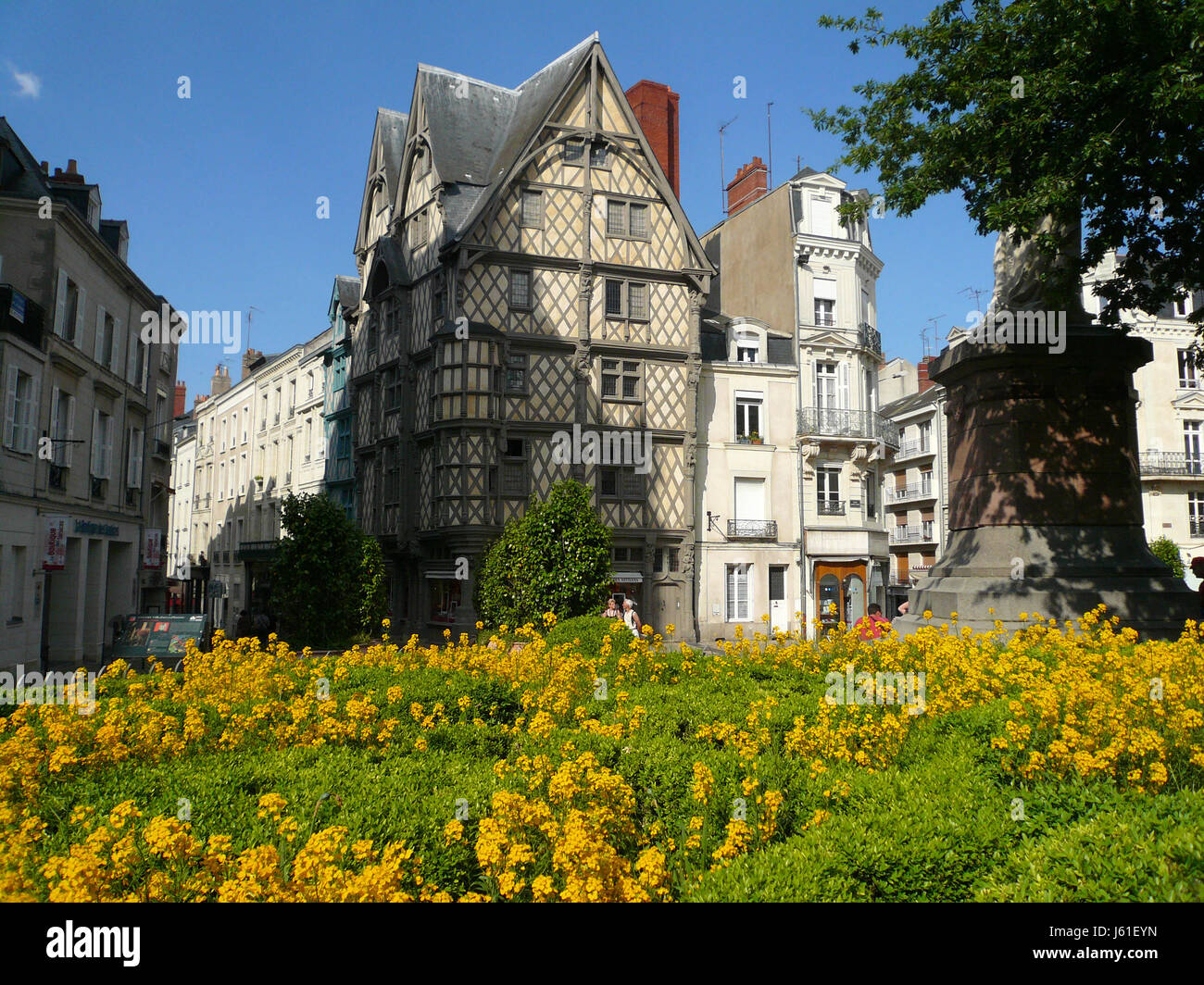 city town romantic frame-work france style of construction architecture ...