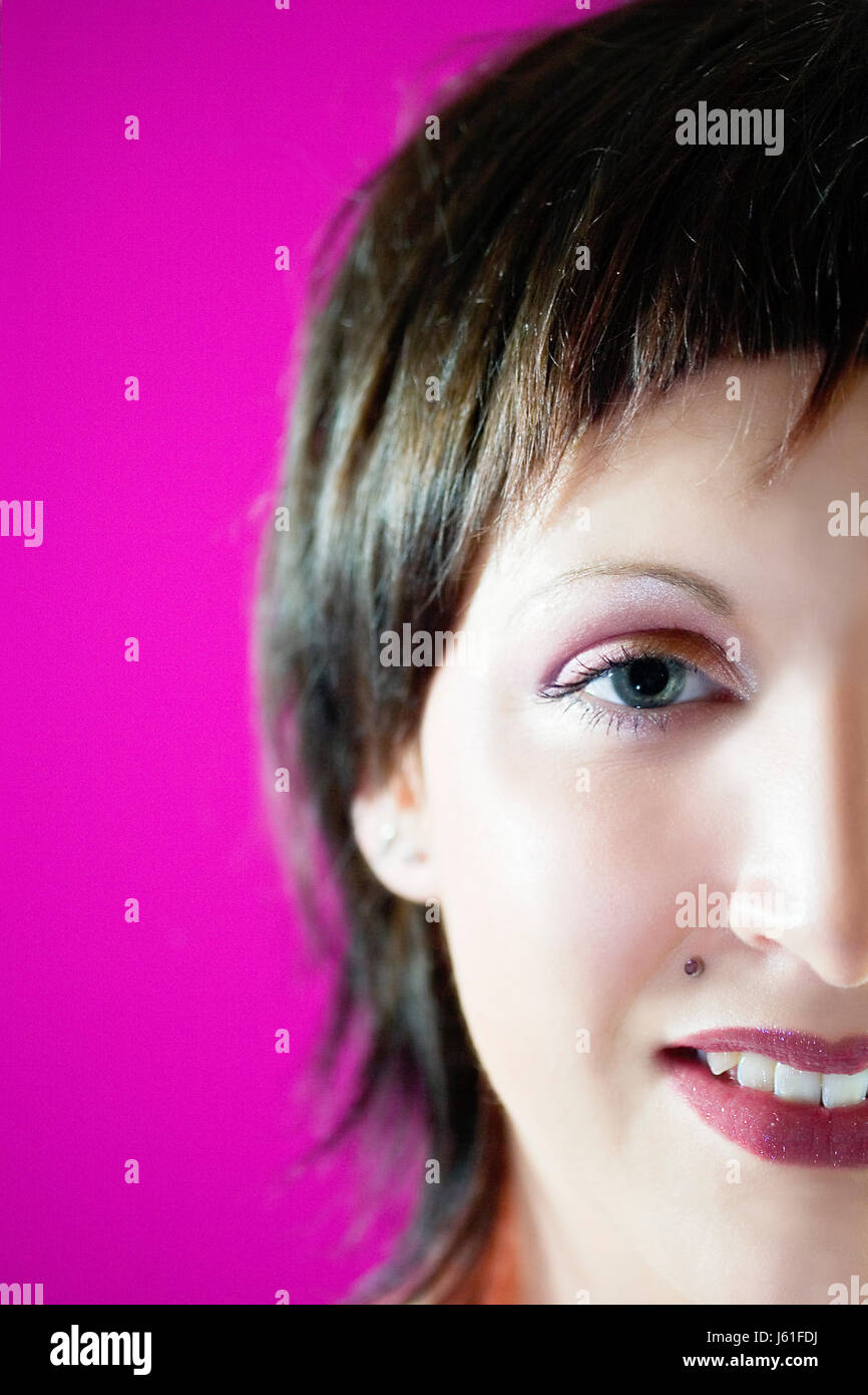 Close up girls half face hi-res stock photography and images - Alamy