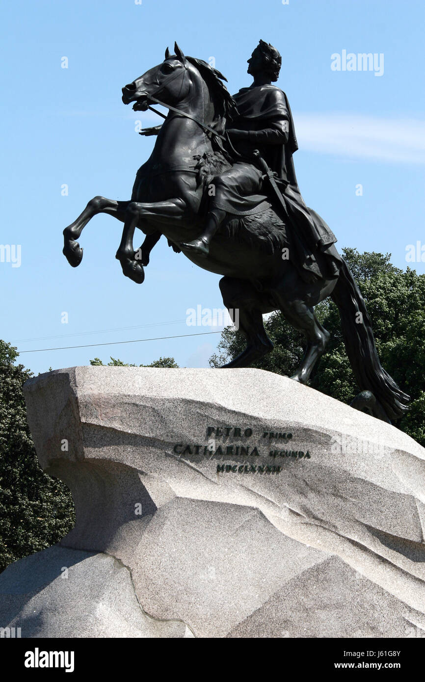 monument peter the first in petersburg Stock Photo - Alamy