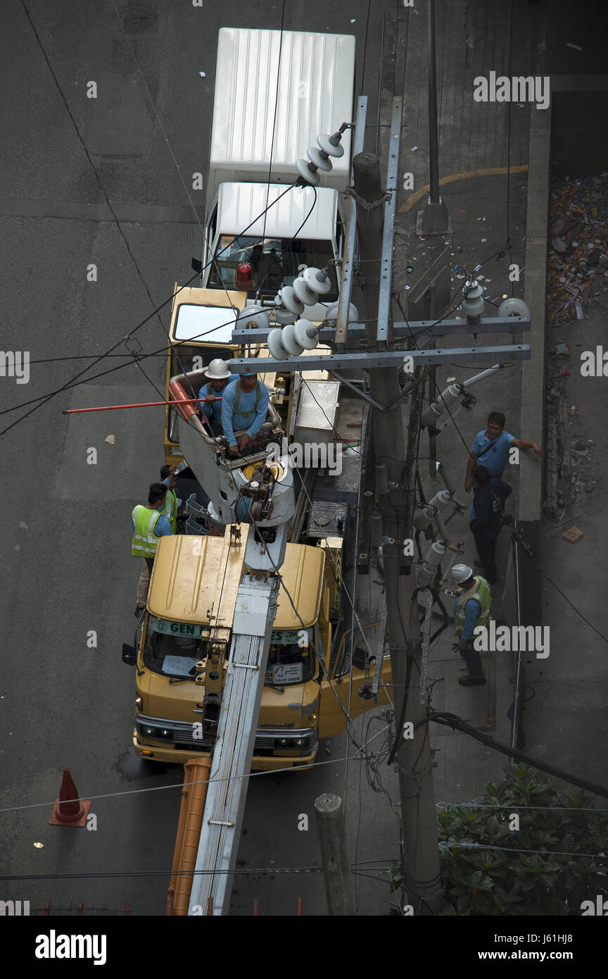 Electrical work, Manila, Philippines Stock Photo - Alamy