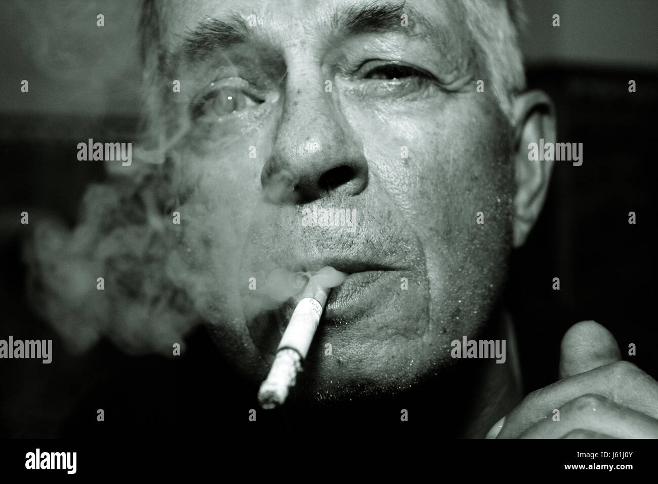 cigarette meditative male masculine face portrait person physiognomy ...