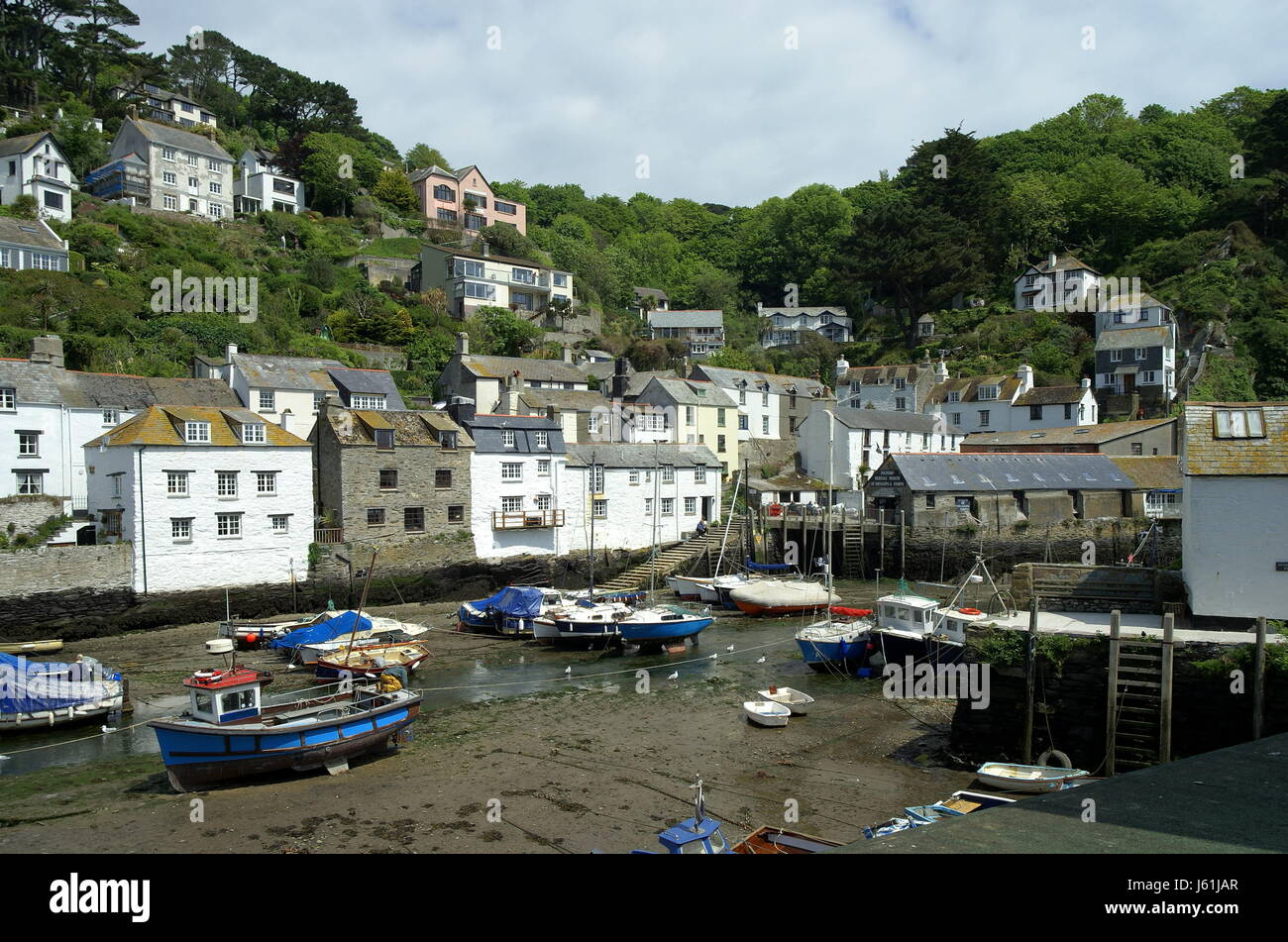 harbor harbours fishing village cornwall travel historical houses hill ...
