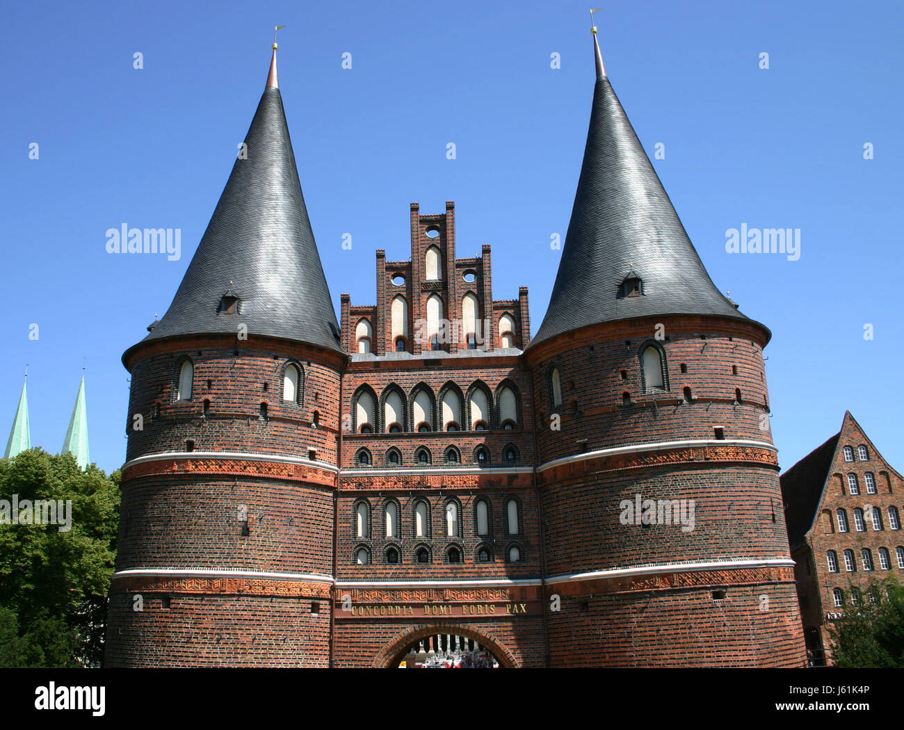 historical goal passage gate archgway gantry Hanseatic city luebeck ...