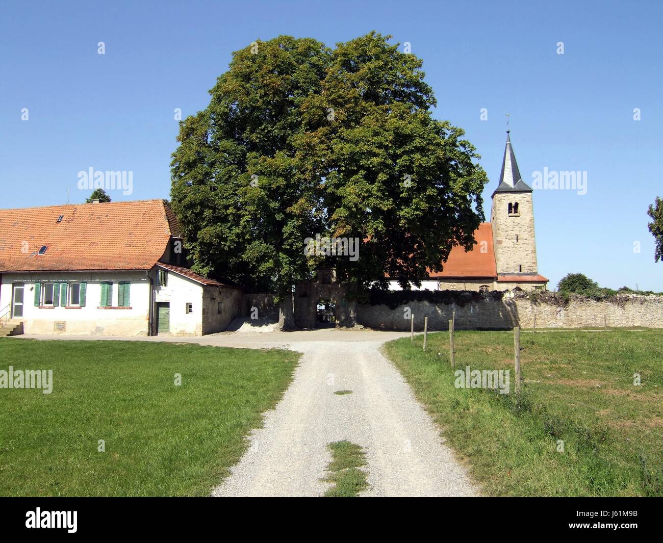 church chapel path way tree style of construction architecture ...