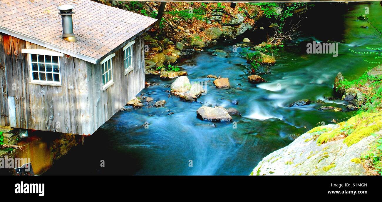 house building tree trees river water house building tree trees rocks ...