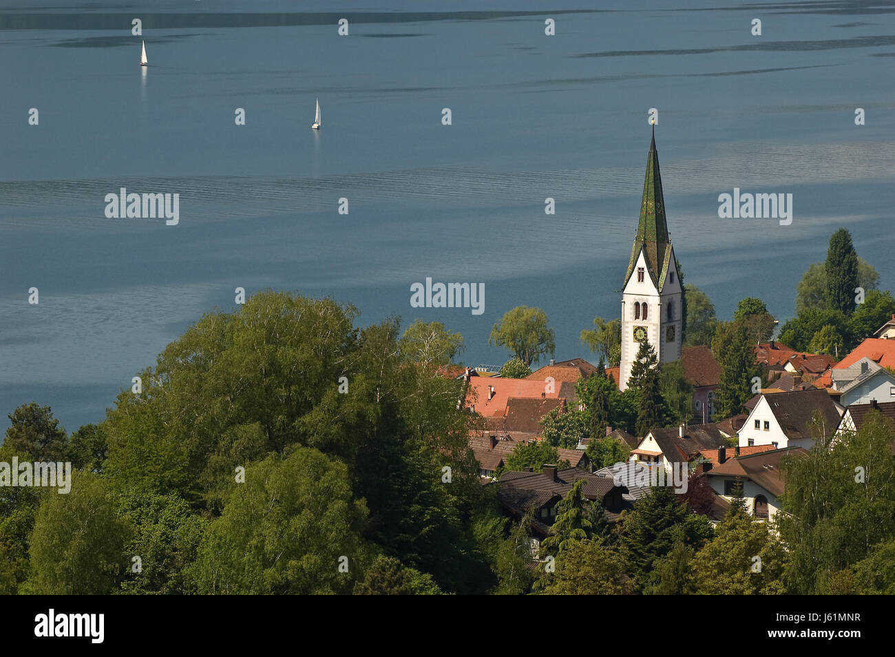 church lake constance community village market town salt water sea ...