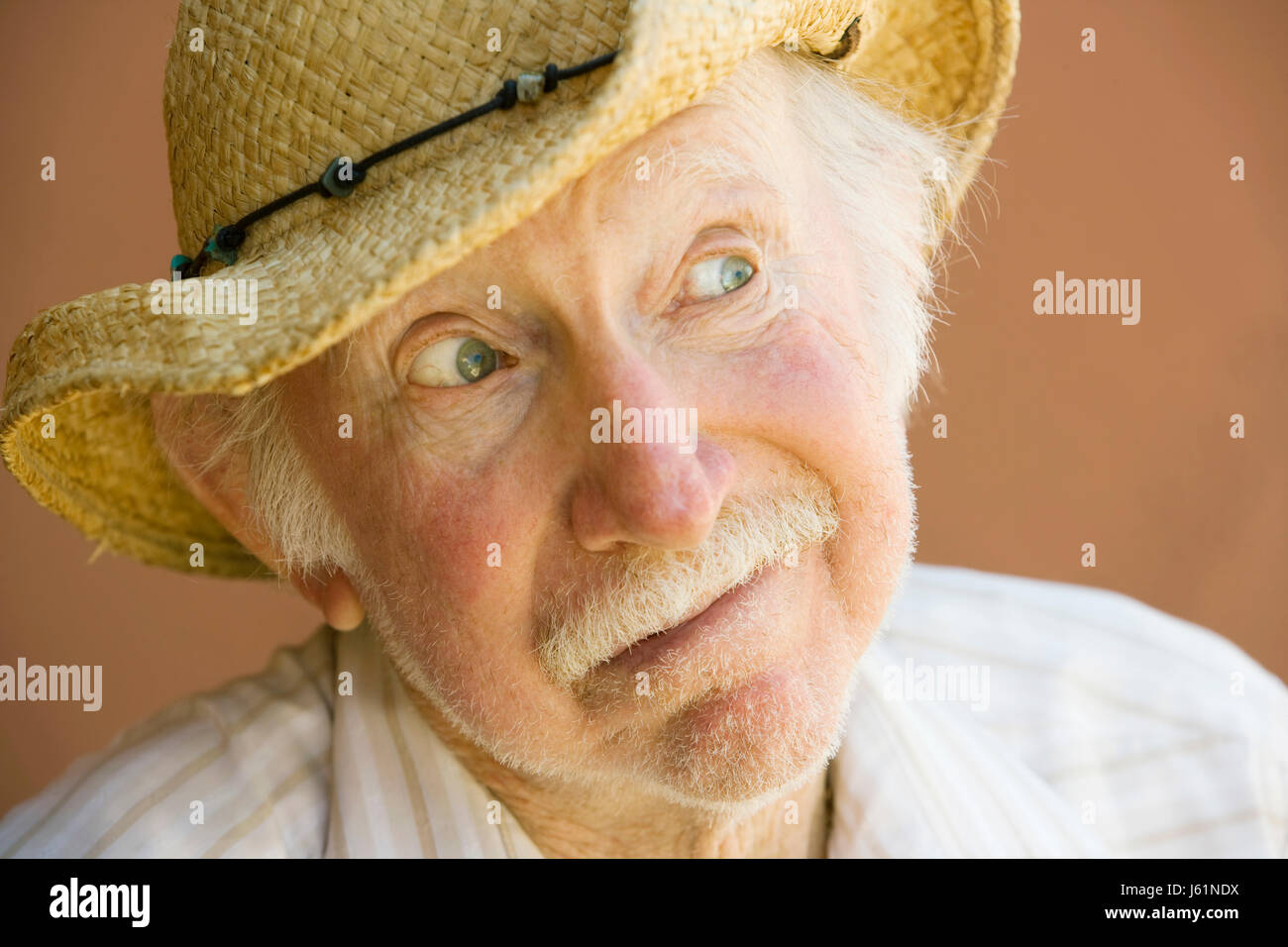 hat stare cowboy straw eye citizen burgher man senior senior citizen ...