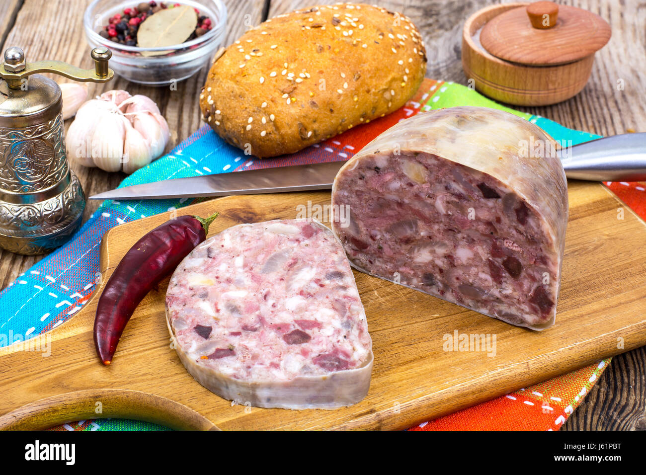 Piece of fresh cutlet with cut slice. Studio Photo Stock Photo - Alamy