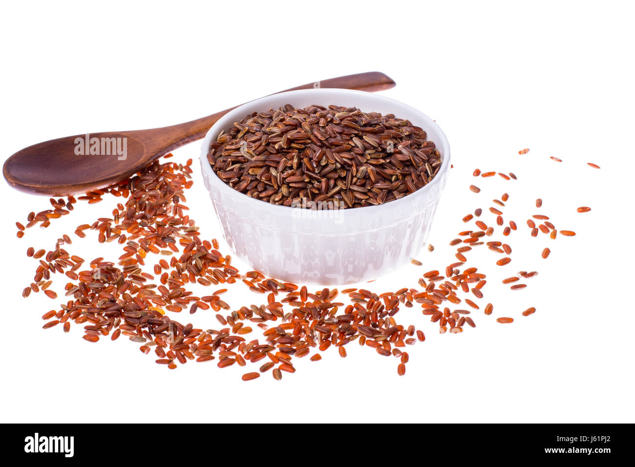 Red rice isolated on white background. Studio Photo Stock Photo - Alamy