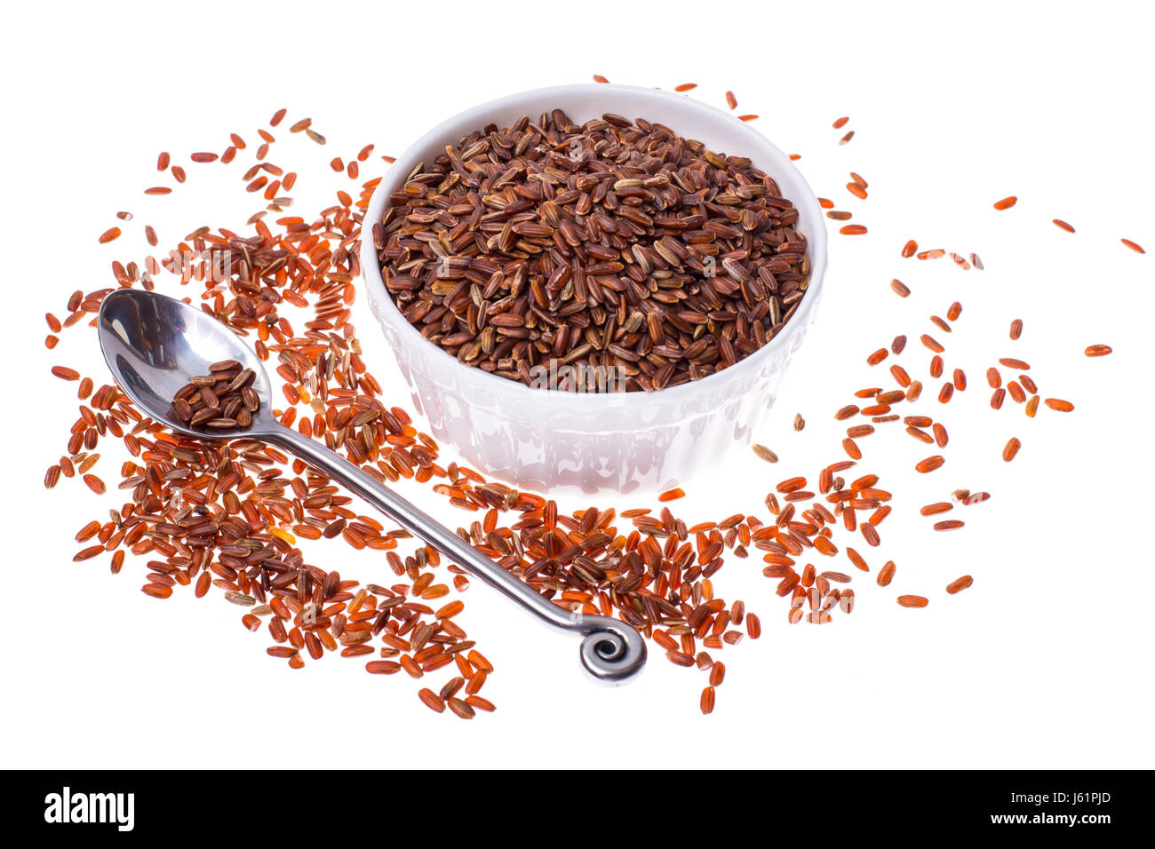 Red rice isolated on white background. Studio Photo Stock Photo - Alamy
