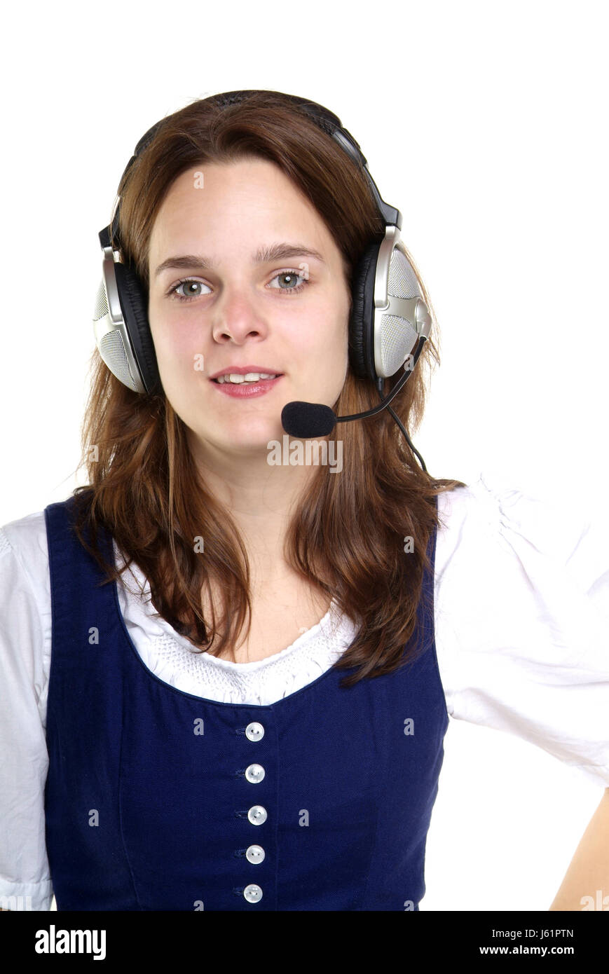 woman with headset Stock Photo - Alamy
