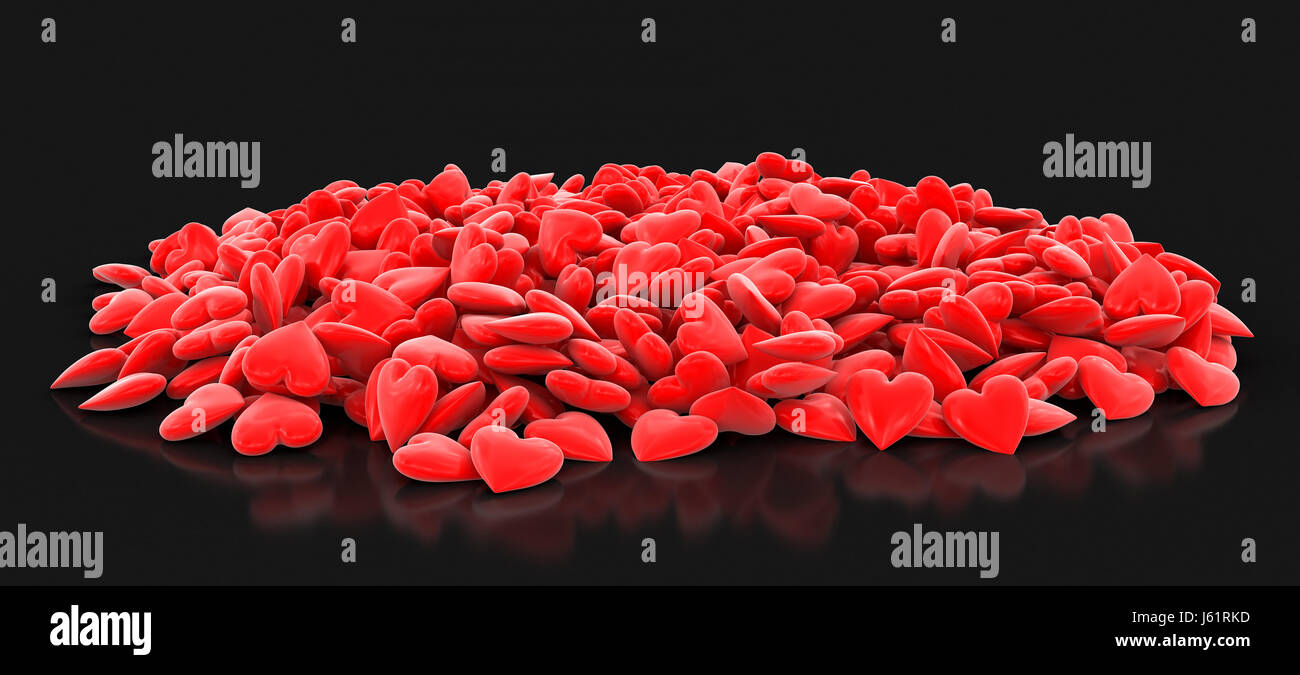 Stack of hearts. Image with clipping path Stock Photo - Alamy