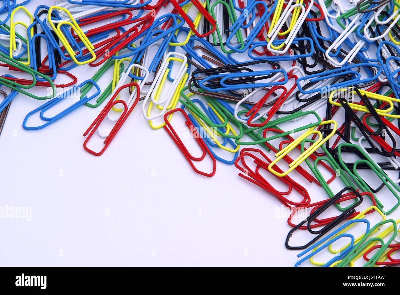 confusion mess paper clip bracket colourful heap pile many office macro ...