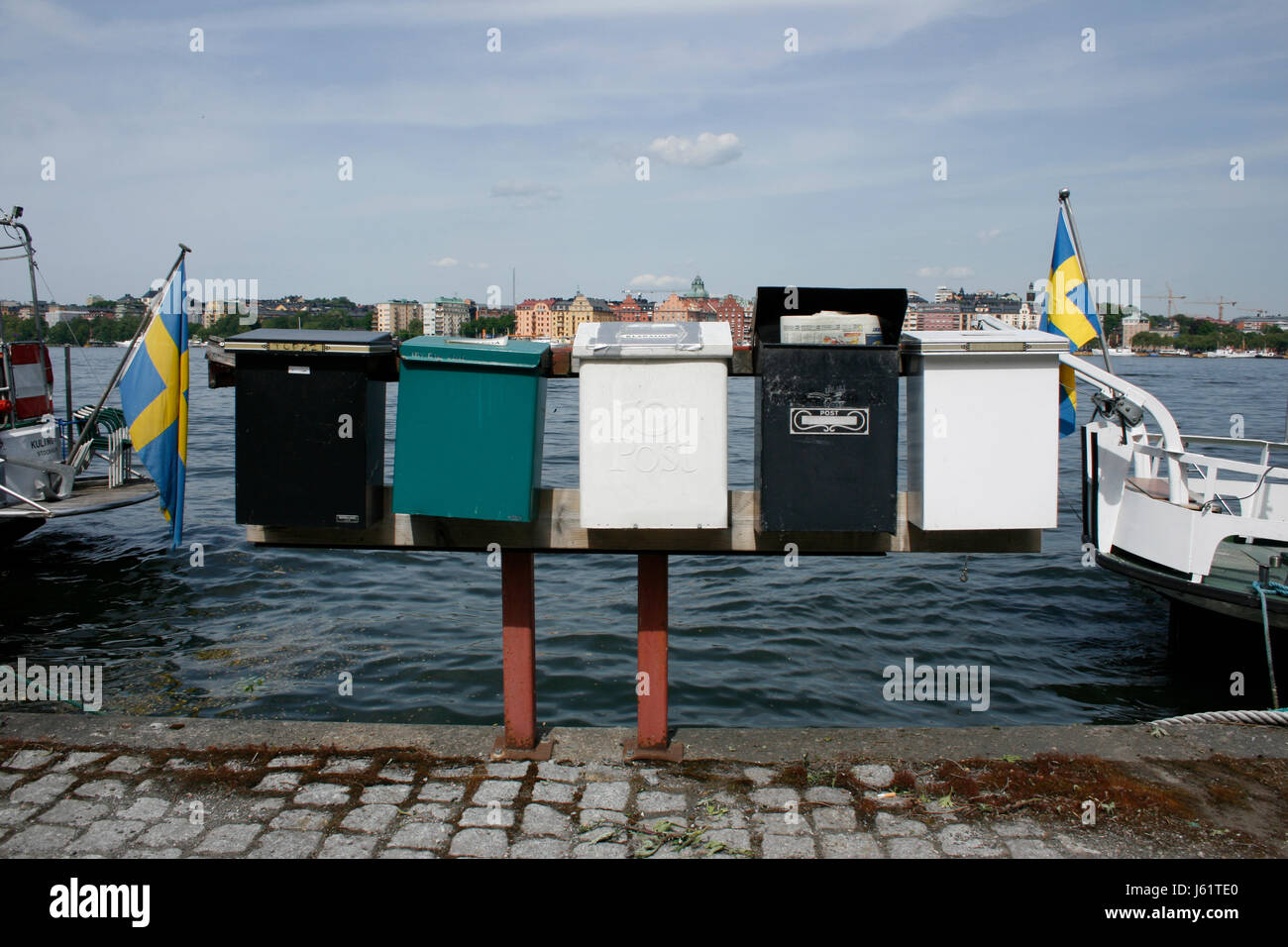sweden mailbox stockholm stockhom mail mailboxes post river water blue ...