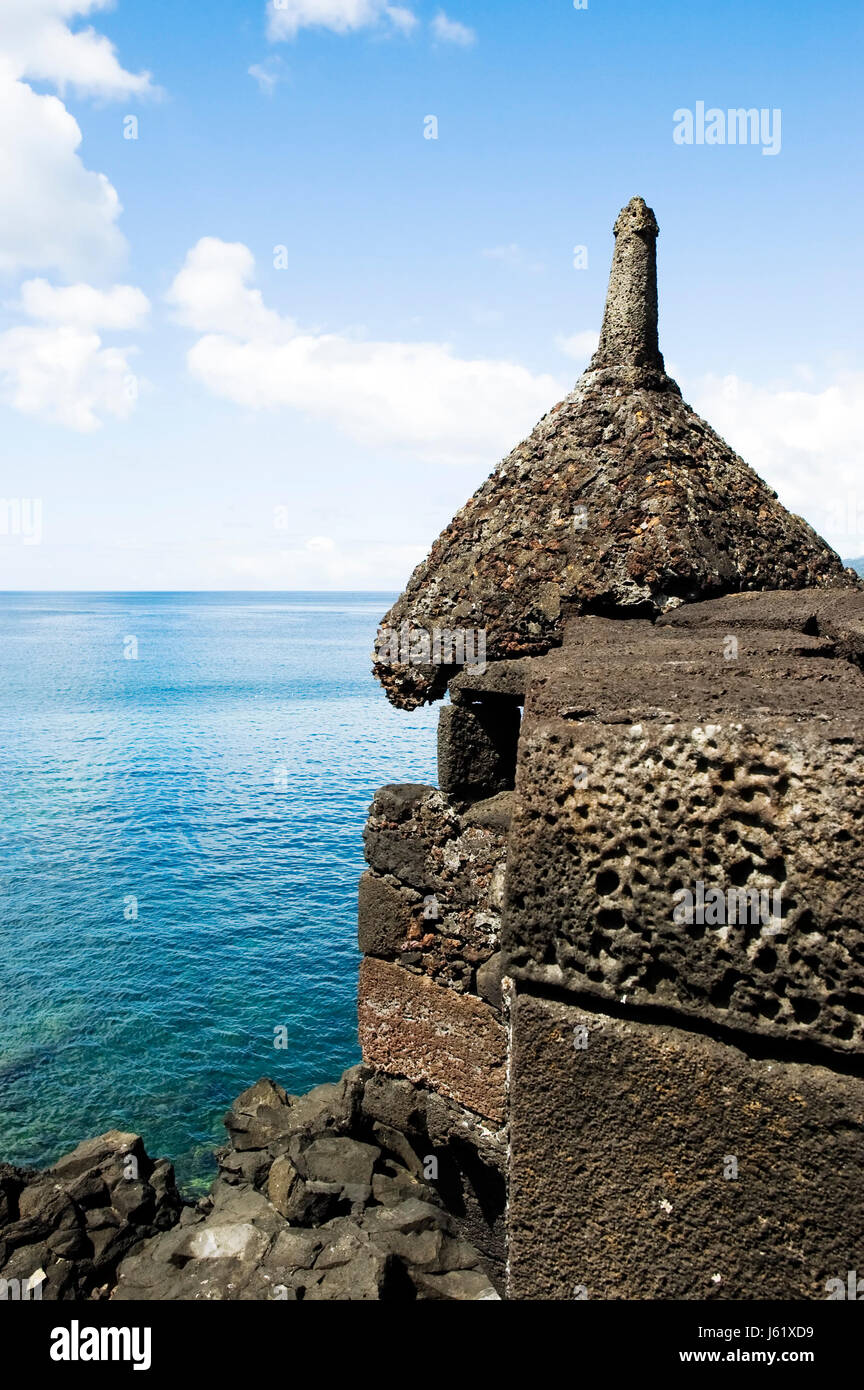 tower coast turret ancient salt water sea ocean water blue tower travel ...