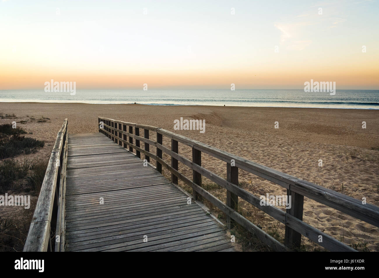 horizon bridge beach seaside the beach seashore calm footbridge walkway ...