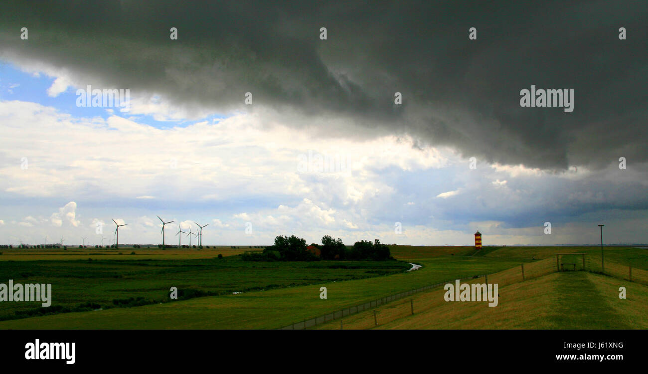 water north sea salt water sea ocean East Frisia weather tower horizon ...