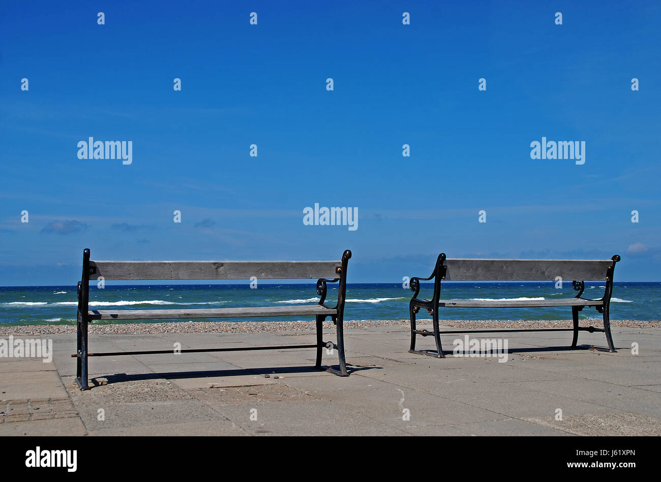 benches by the sea Stock Photo - Alamy