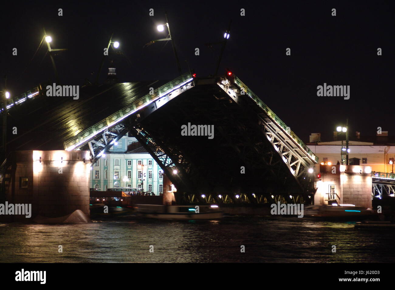 bridge night nighttime lighted drawbridge city town bridge night ...