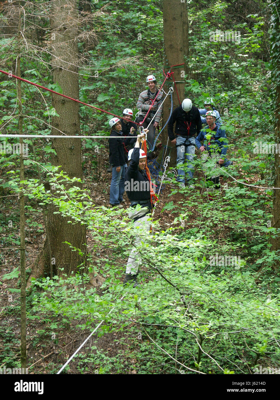 commission of a mobile rope bridge Stock Photo - Alamy