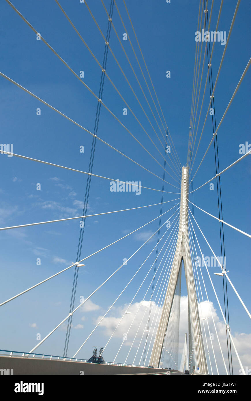 bridge steel suspension bridge normandy rope traffic transportation ...