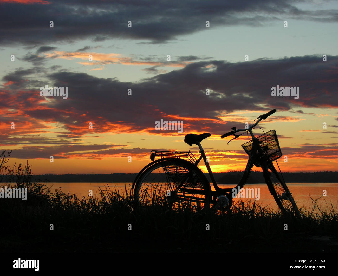 sunset evening sky evening tendency bike bicycle cycle sunset summer ...