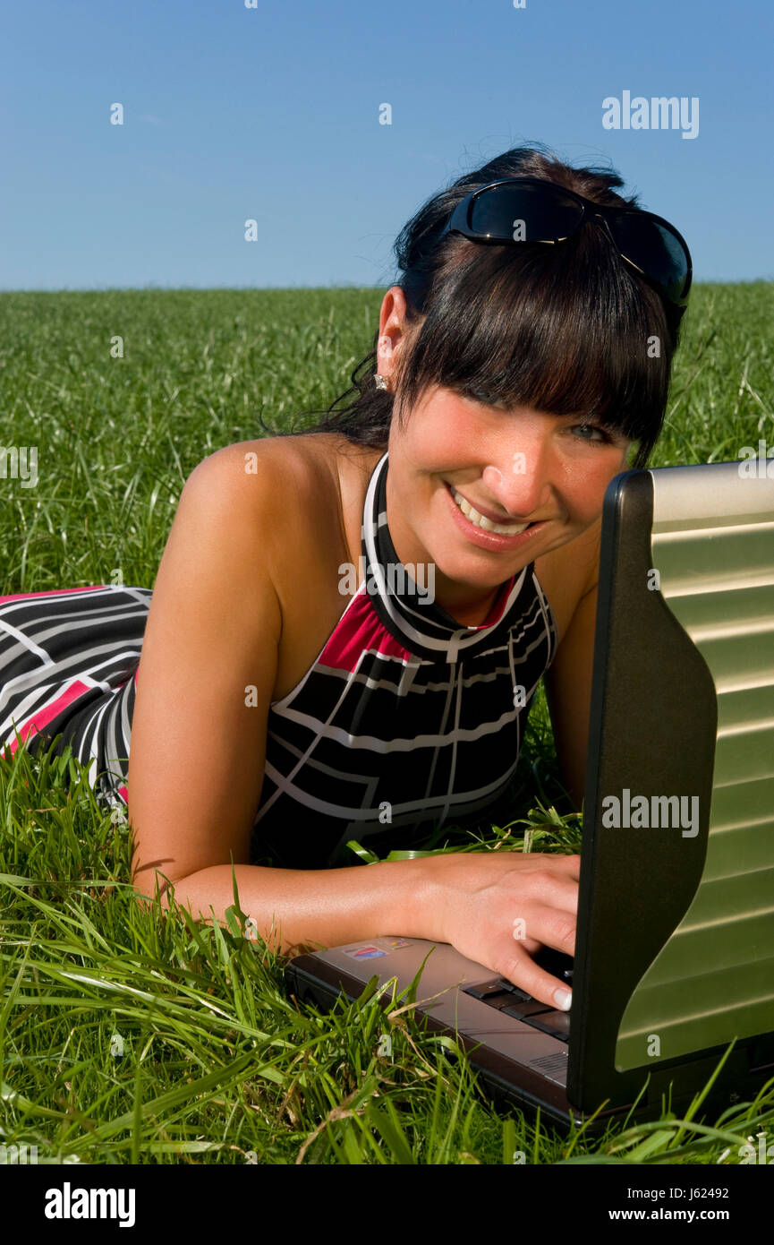 woman laptop notebook computers computer laugh laughs laughing twit ...