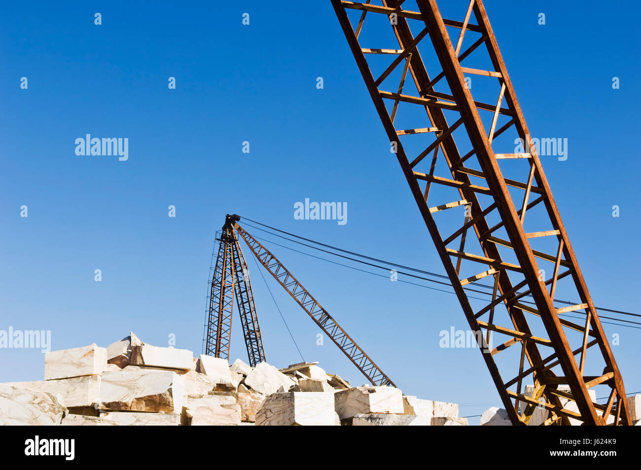 stone marble quarry block extraction crane blue stone industry rough ...