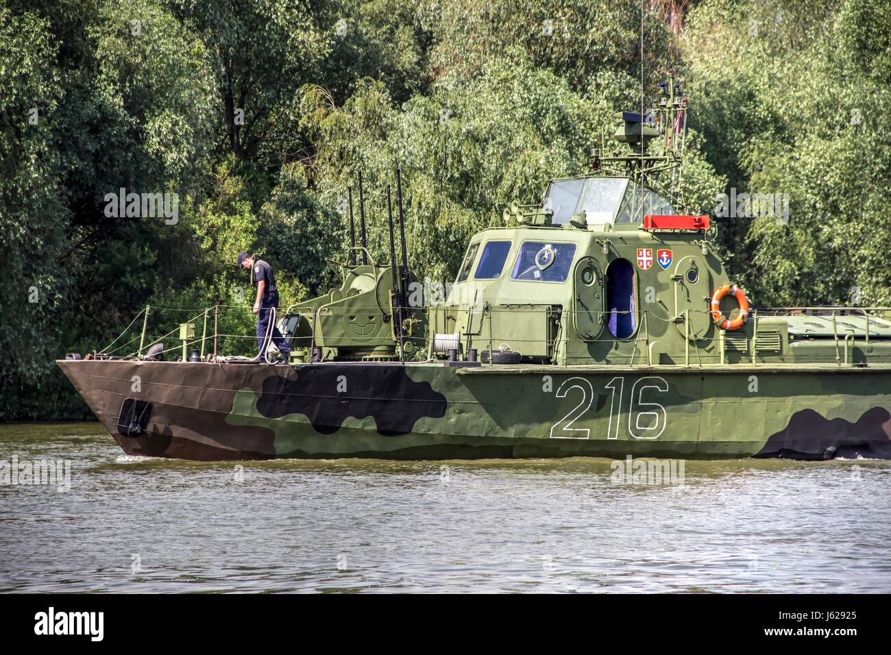 Belgrade, Serbia. 18th May 2017. Serbian River Fleet patrol boats class ...