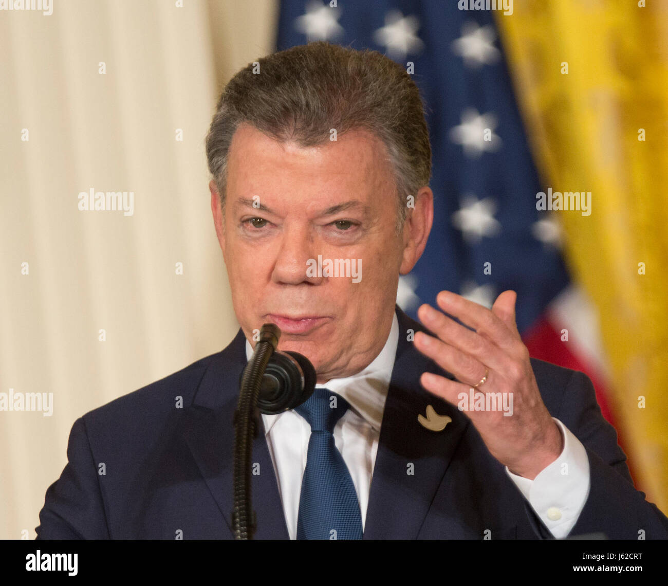 President Juan Manuel Santos of Colombia participates in a joint news ...