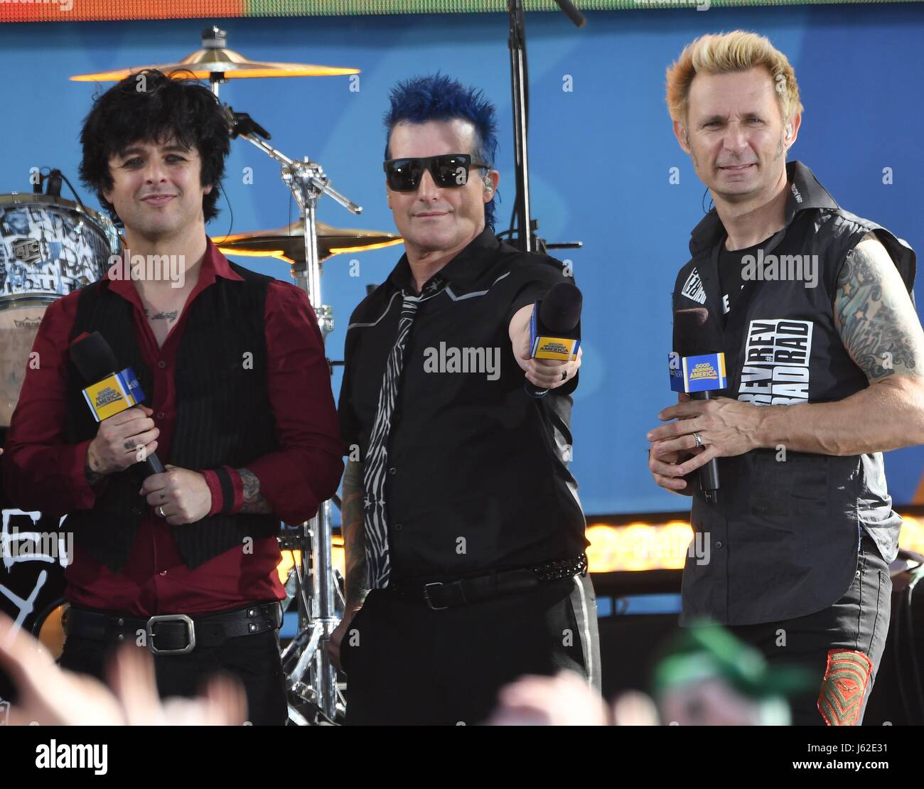 New York, NY, USA. 19th May, 2017. Billie Jo Armstrong; Tre Cool; Mike ...