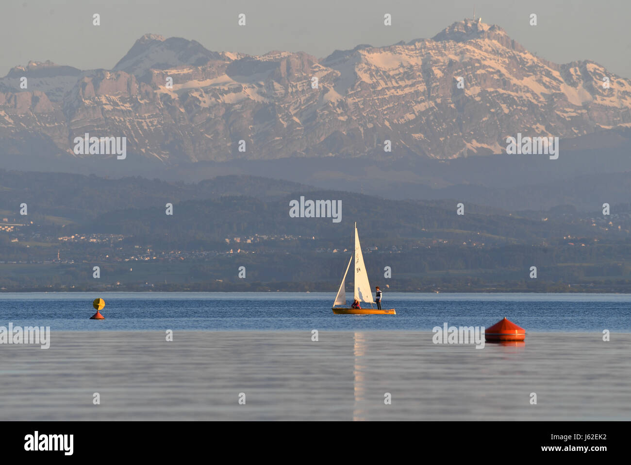 Fischbach, Germany. 16th Mar, 2017. A boat sails on Bodensee lake in ...