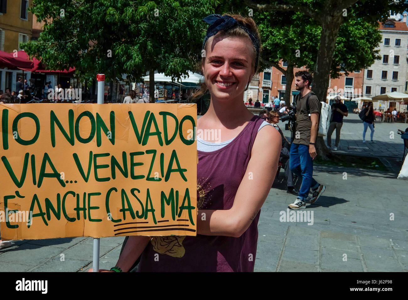 Venice, ITALY. 19 May, 2017. A woman protest and march in Venice to ...