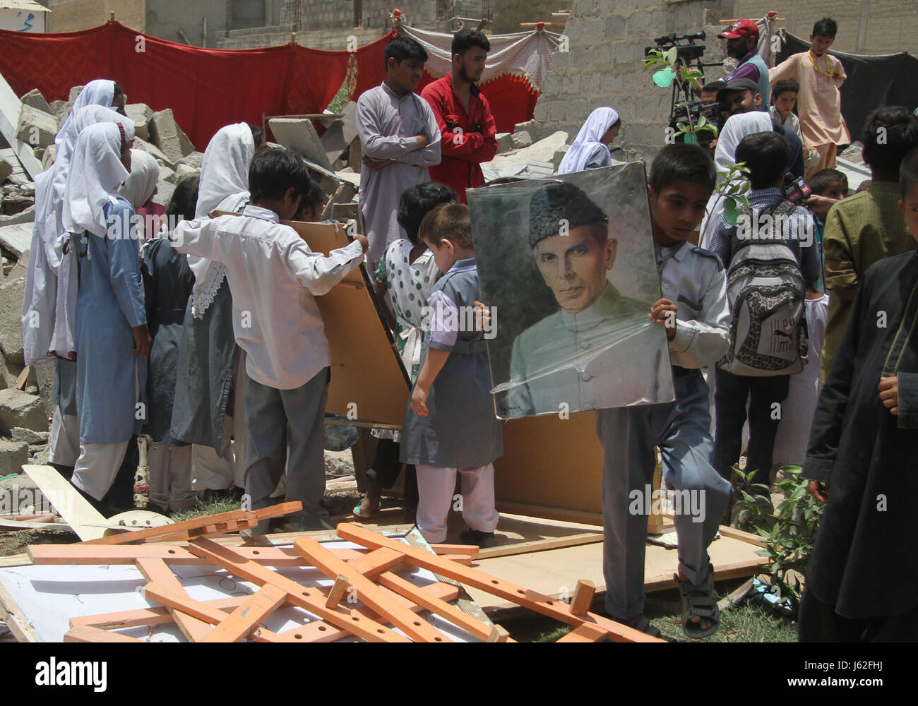 A private primary school has been demolished during anti encroachment ...